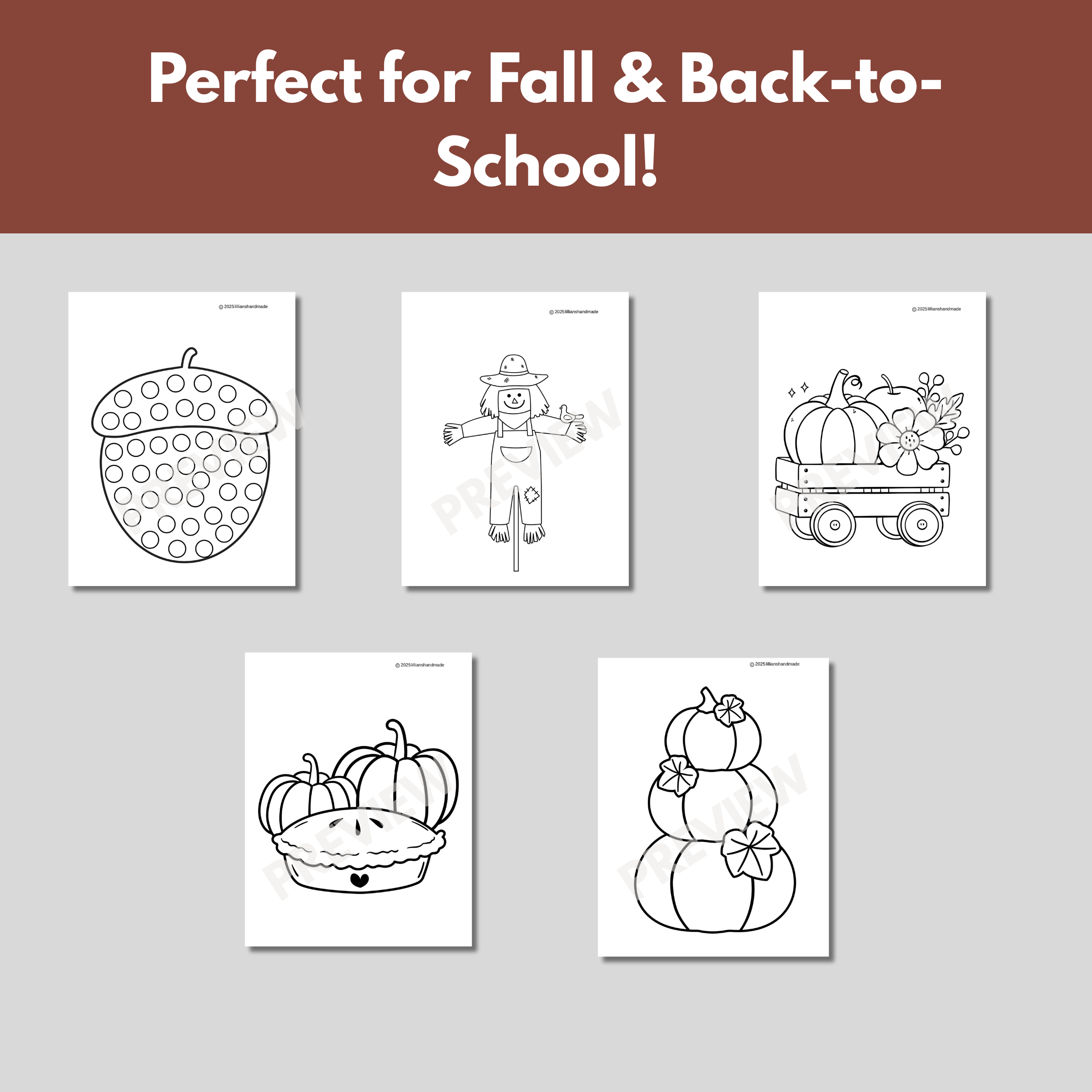 Fall Activity Printables Coloring Pages Overview – Lillian's Handmade