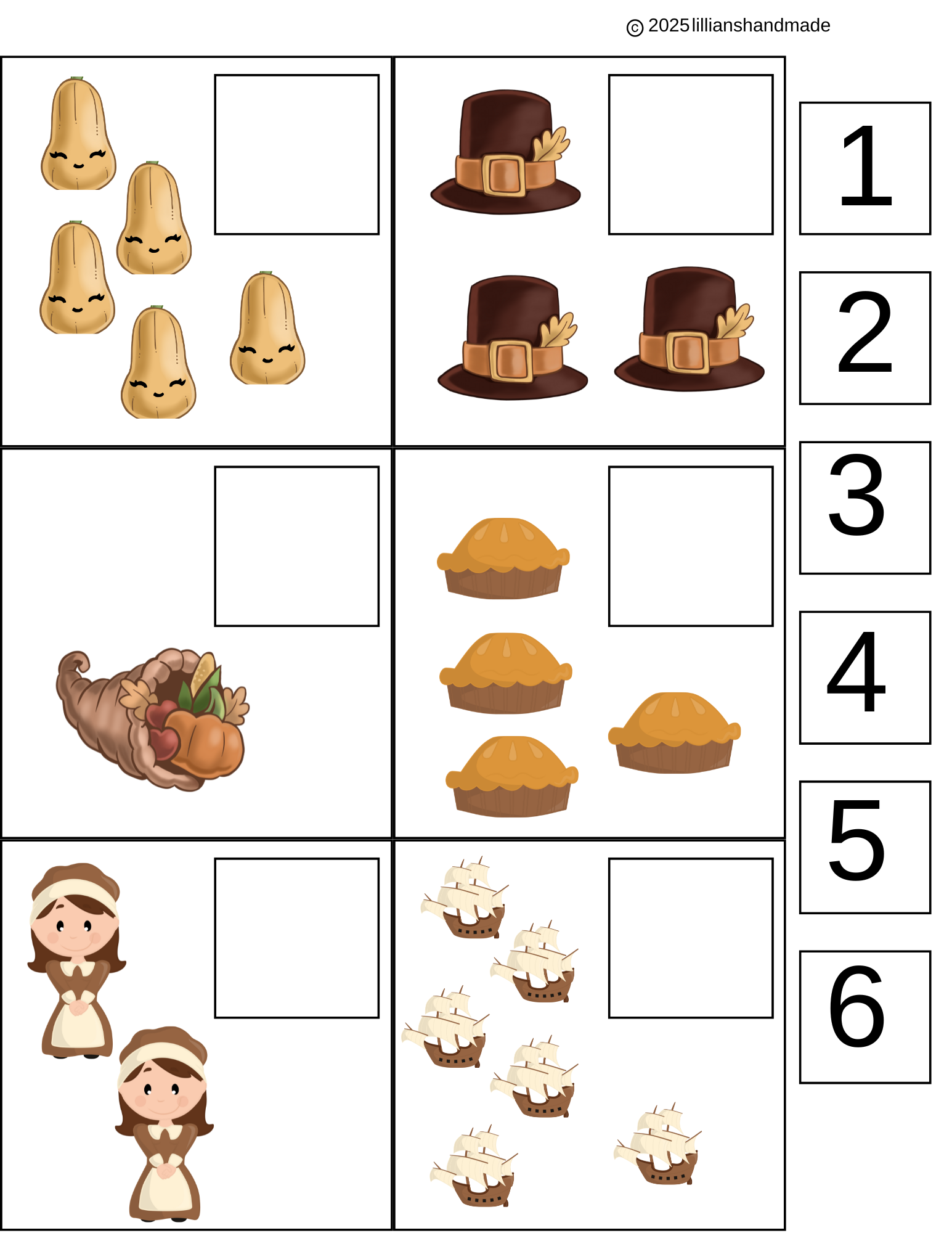 Free Thanksgiving Counting Cut & Paste Activity – Lillian's Handmade