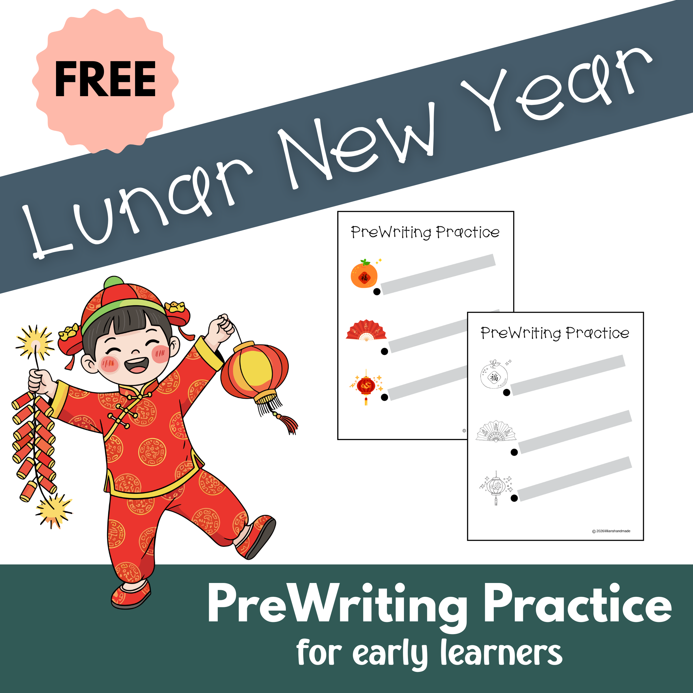Lunar New Year Pre-Writing Practice Freebie – Lillian's Handmade