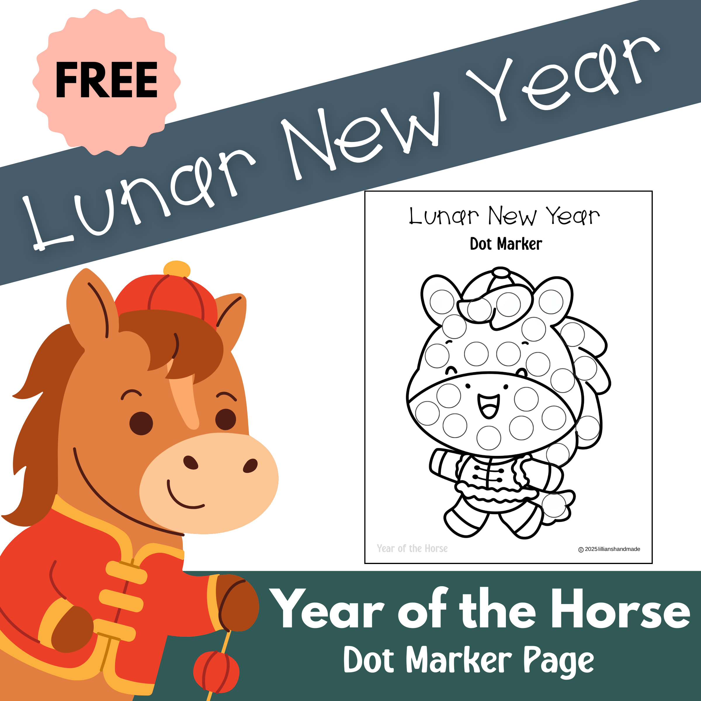 Lunar New Year Dot Marker Page – Year of the Horse (Free) – Lillian's ...